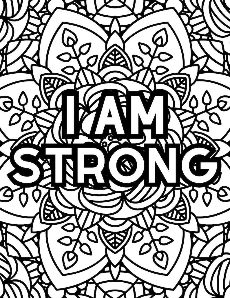 Positive Affirmations Coloring Pages INSTANT DOWNLOAD - Etsy