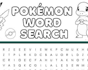 Kids Word Search POKEMON Theme - INSTANT DOWNLOAD - Etsy