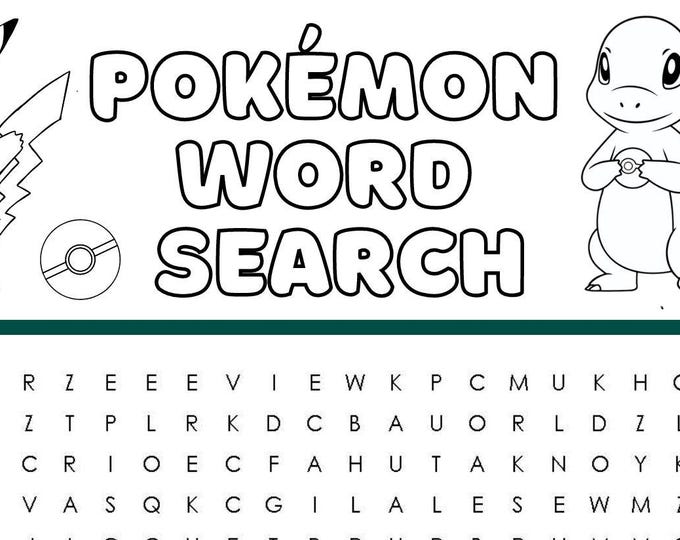 Kids Word Search POKEMON Theme INSTANT DOWNLOAD - Etsy