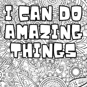 Positive Affirmations Coloring Pages - INSTANT DOWNLOAD - Etsy