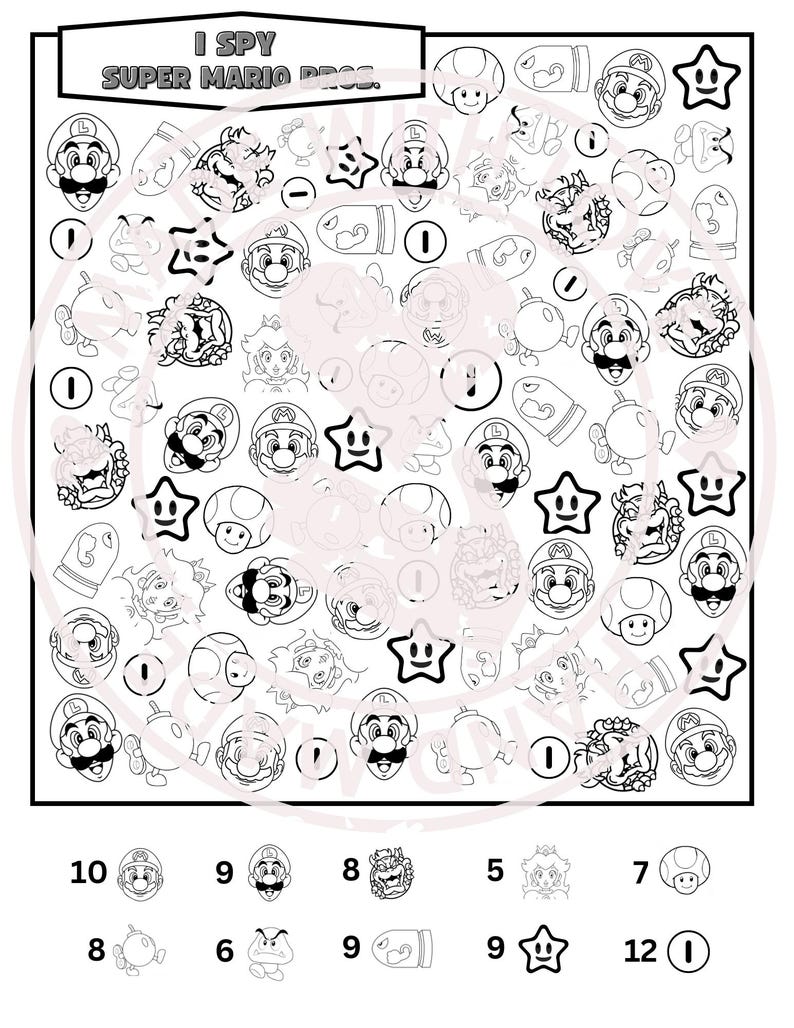 I Spy Super Mario Bros. Theme - INSTANT DOWNLOAD - Etsy