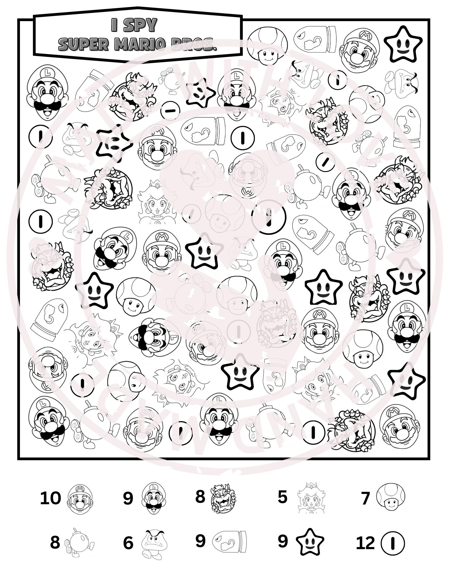 I Spy Super Mario Bros. Theme - INSTANT DOWNLOAD - Etsy