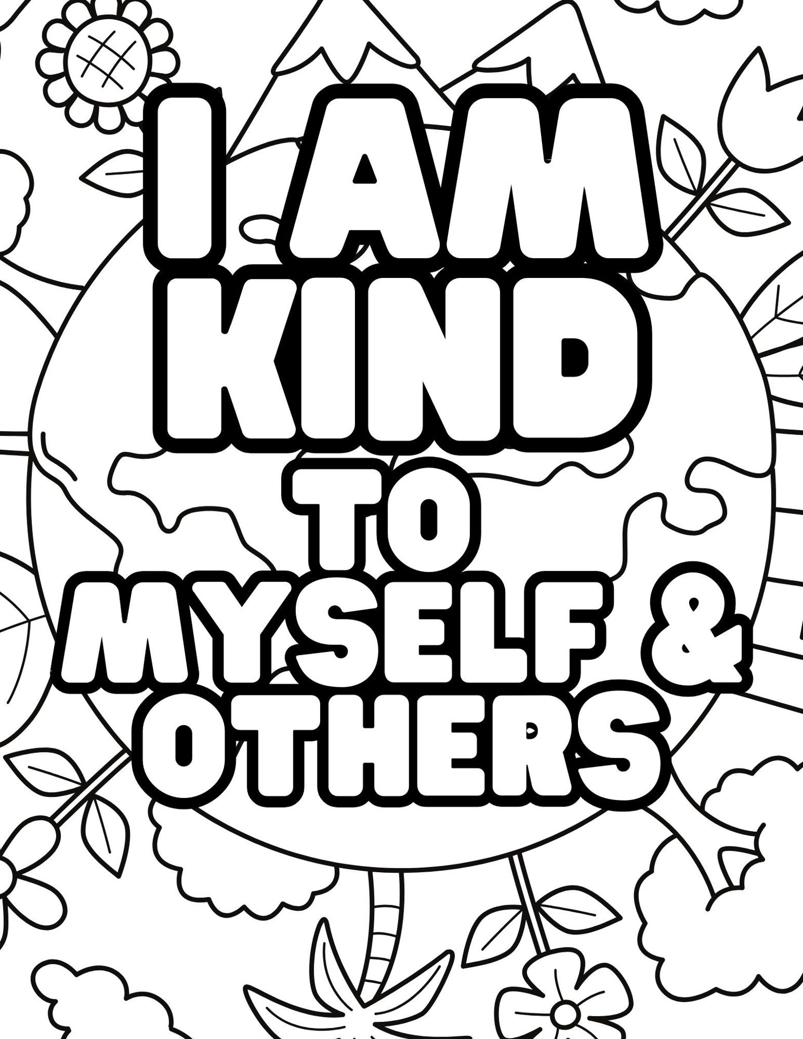 Positive Affirmations Coloring Pages - INSTANT DOWNLOAD - Etsy