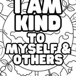 Positive Affirmations Coloring Pages - INSTANT DOWNLOAD - Etsy