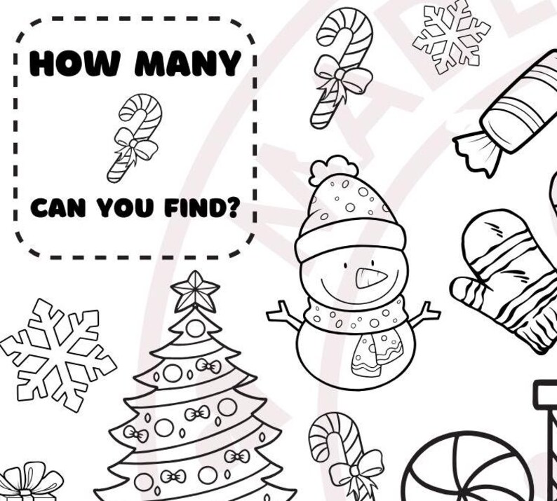 Christmas Coloring and Activity Page - Etsy