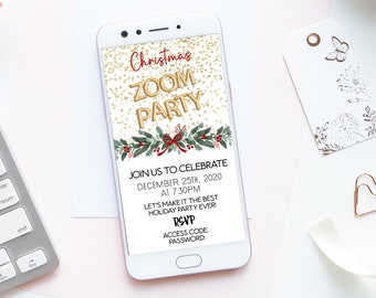Zoom Party Mobile Invite Evite Birthday E-invitation | Etsy