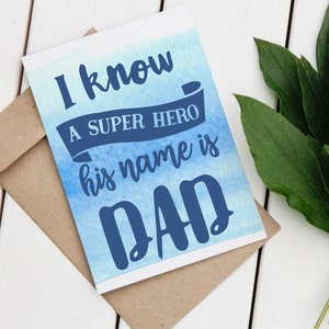 Father's Day Printable Editable Superhero Card for Father - Etsy