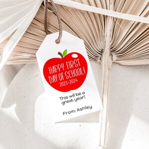 Teacher Printable Gift Tag First Day of School Student PTO Personalized ...