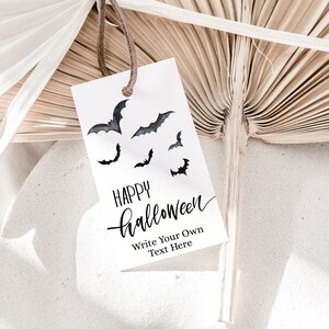 Printable Halloween Bats Gift Tag: Personalized Sticker (instant ...