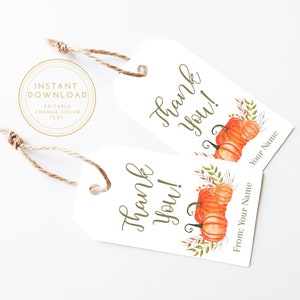 Autumn Pumpkin Gift Tags, Rustic Style (editable Fall Labels) - Etsy