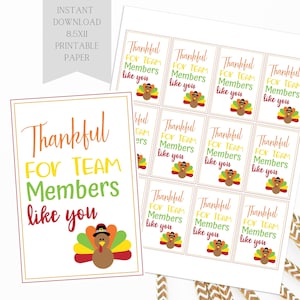 Thanksgiving Staff Teacher Appreciation Printable Tag Staff - Etsy