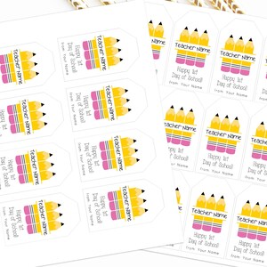 Teacher Printable Gift Pencil Tag First Day of School Student PTO ...