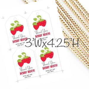 Strawberry Teacher Gift Tag: Editable Printable Download - Etsy