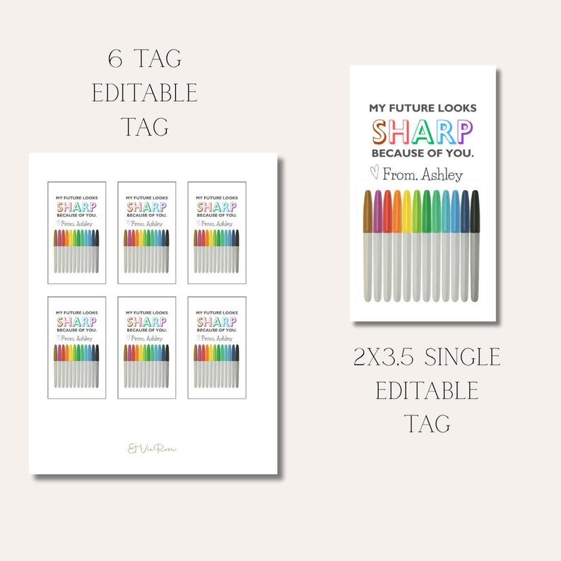 Teacher Gift Tag: Back to School Printable (editable Canva Template) - Etsy