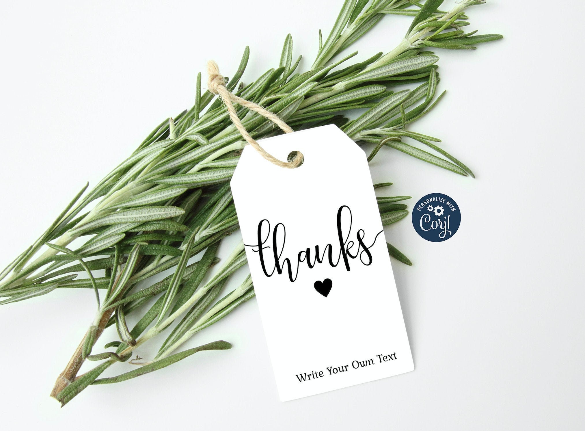 Custom Thank You Gift Tag Label Favor Template Editable | Etsy