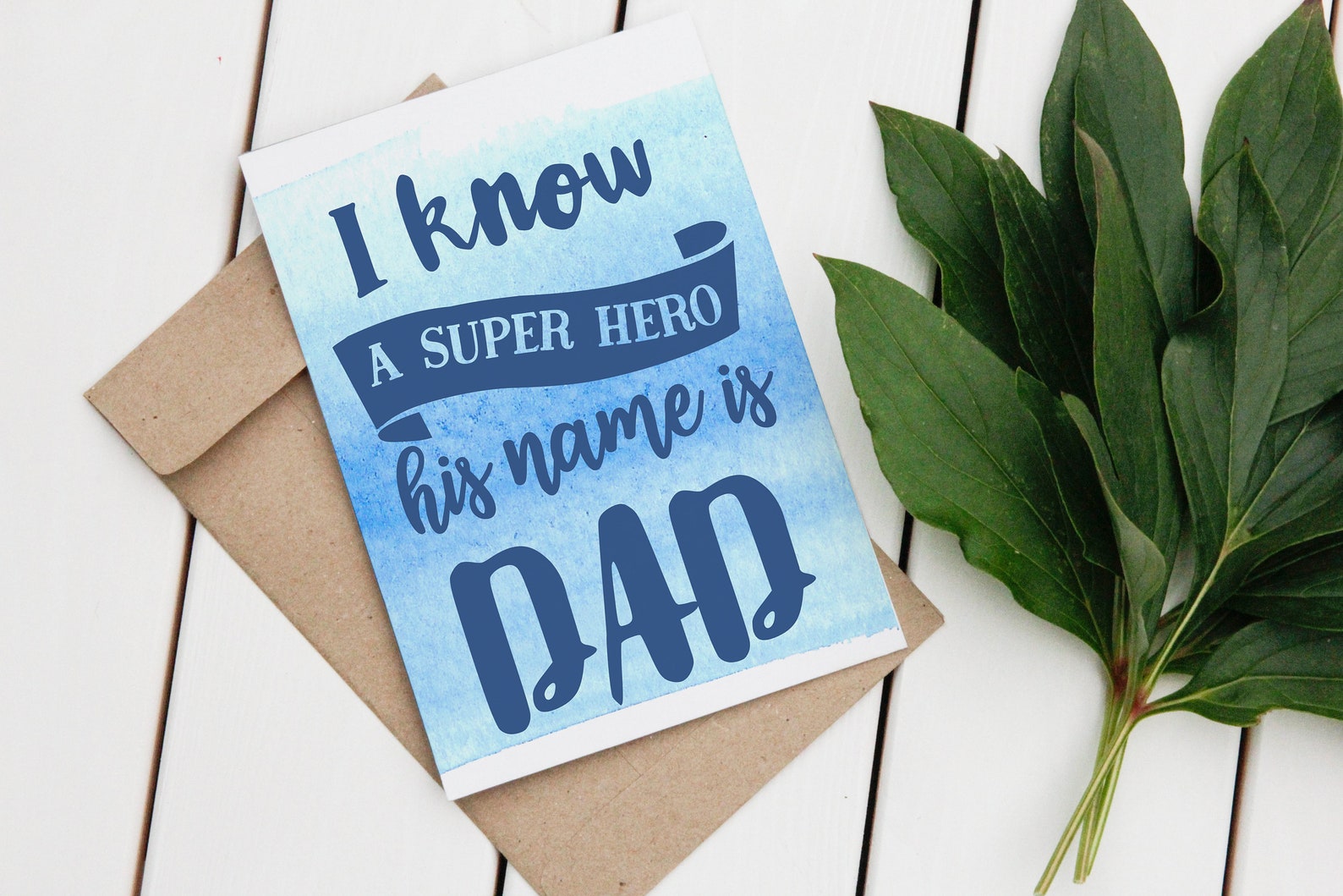 Father's Day Printable Editable Superhero Card for Father | Etsy