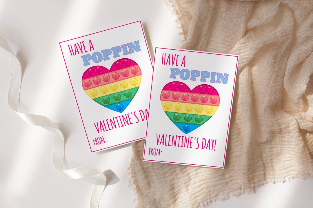 Pop It Valentine's Day Cards: Printable Gift Tags (instant Download) - Etsy