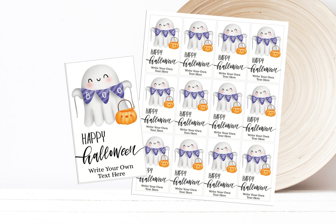Halloween Gift Tags: Spooky Pumpkin Ghosts (editable Printable Files ...