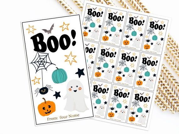 Editable Halloween Favor Tags Boo Gift Tags Costume Party | Etsy