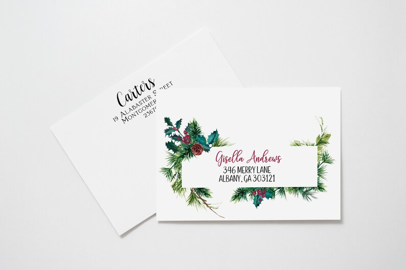 Editable Christmas Address Labels - Printable A7 Envelope Template - Etsy