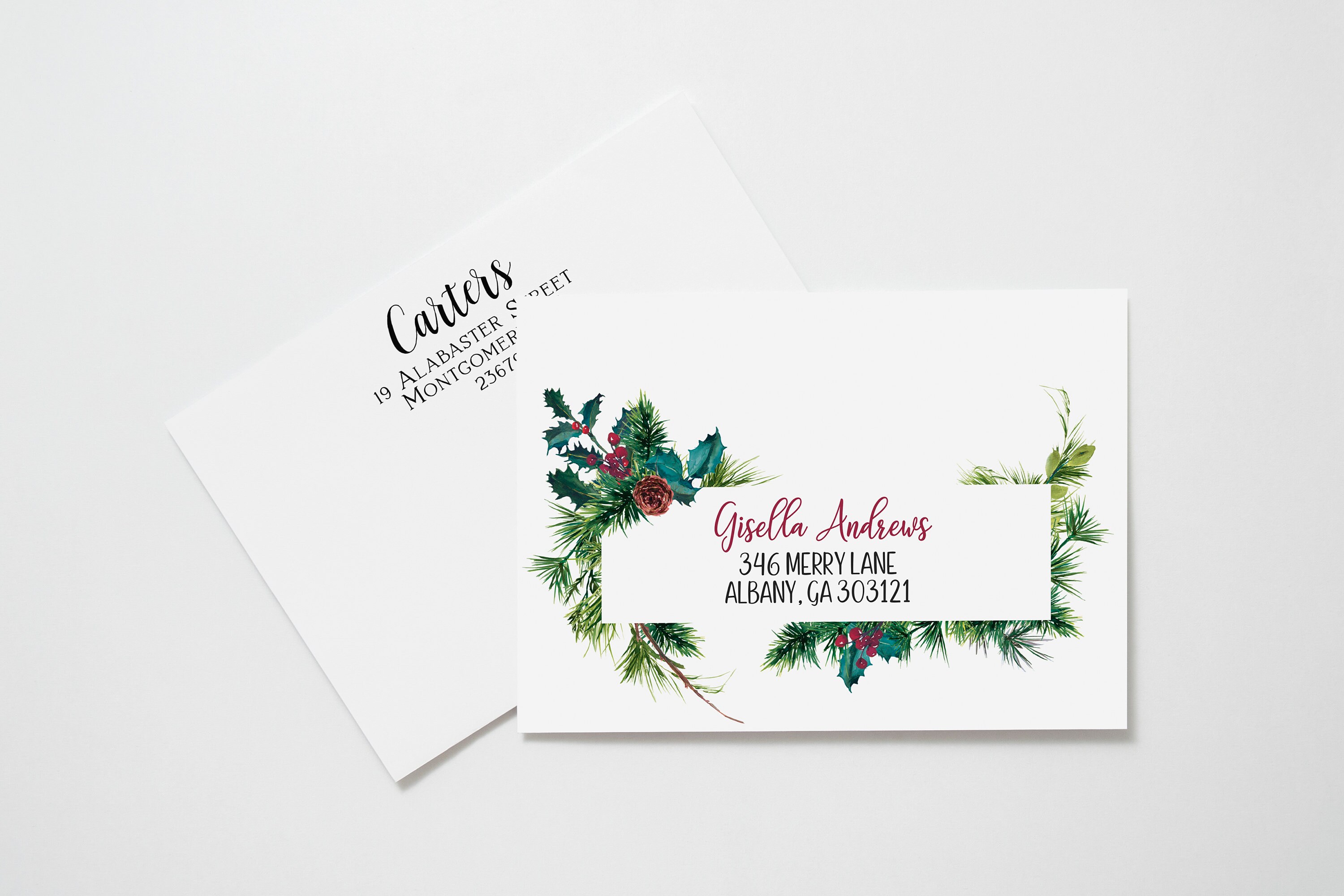 Editable Christmas Address Labels - Printable A7 Envelope Template - Etsy