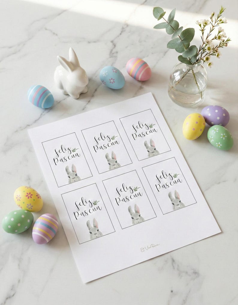 Feliz Pascua Easter Gift Tags - Spanish Digital Printable - Etsy