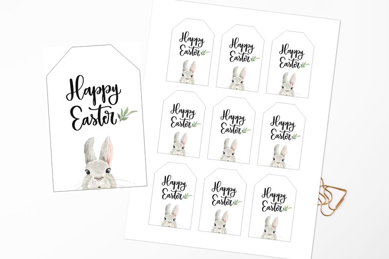 Easter Bunny Favor Tags: Printable Labels for Baskets - Etsy Canada