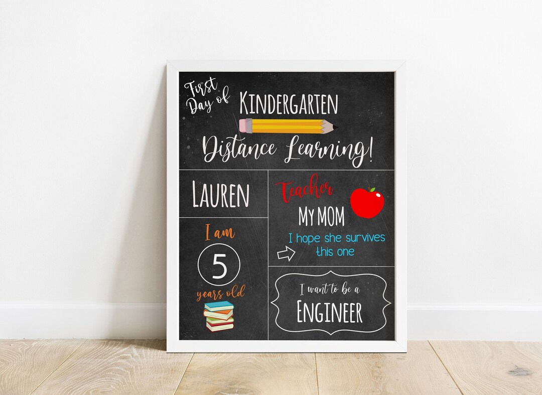Back to School Chalkboard Kids Printable Sign First Day of - Etsy