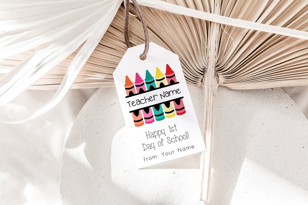 Teacher Printable Gift Tag First Day of School Student PTO Personalized ...