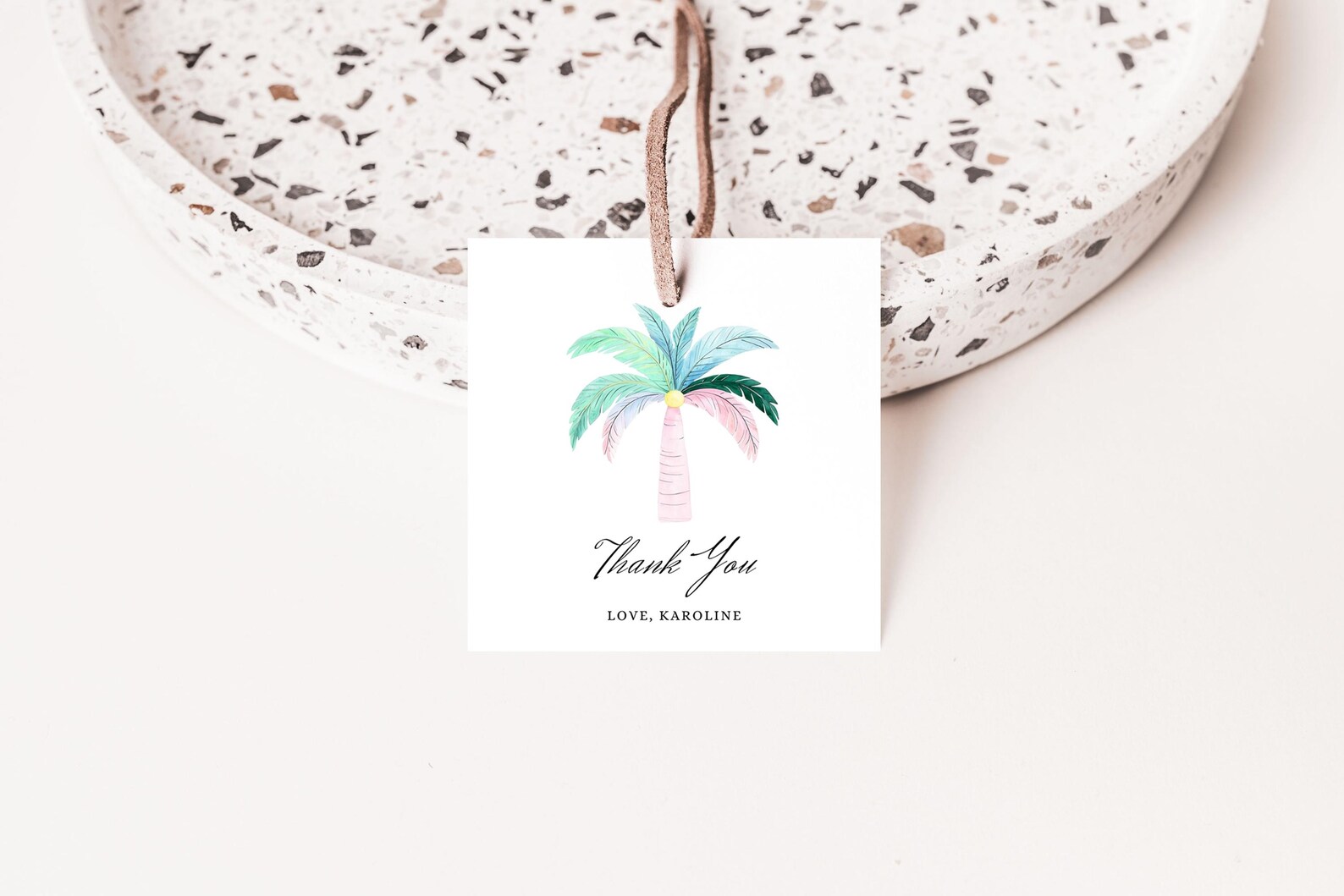 Preppy Palm Tree Thank You Tag: Editable Tropical Design - Etsy