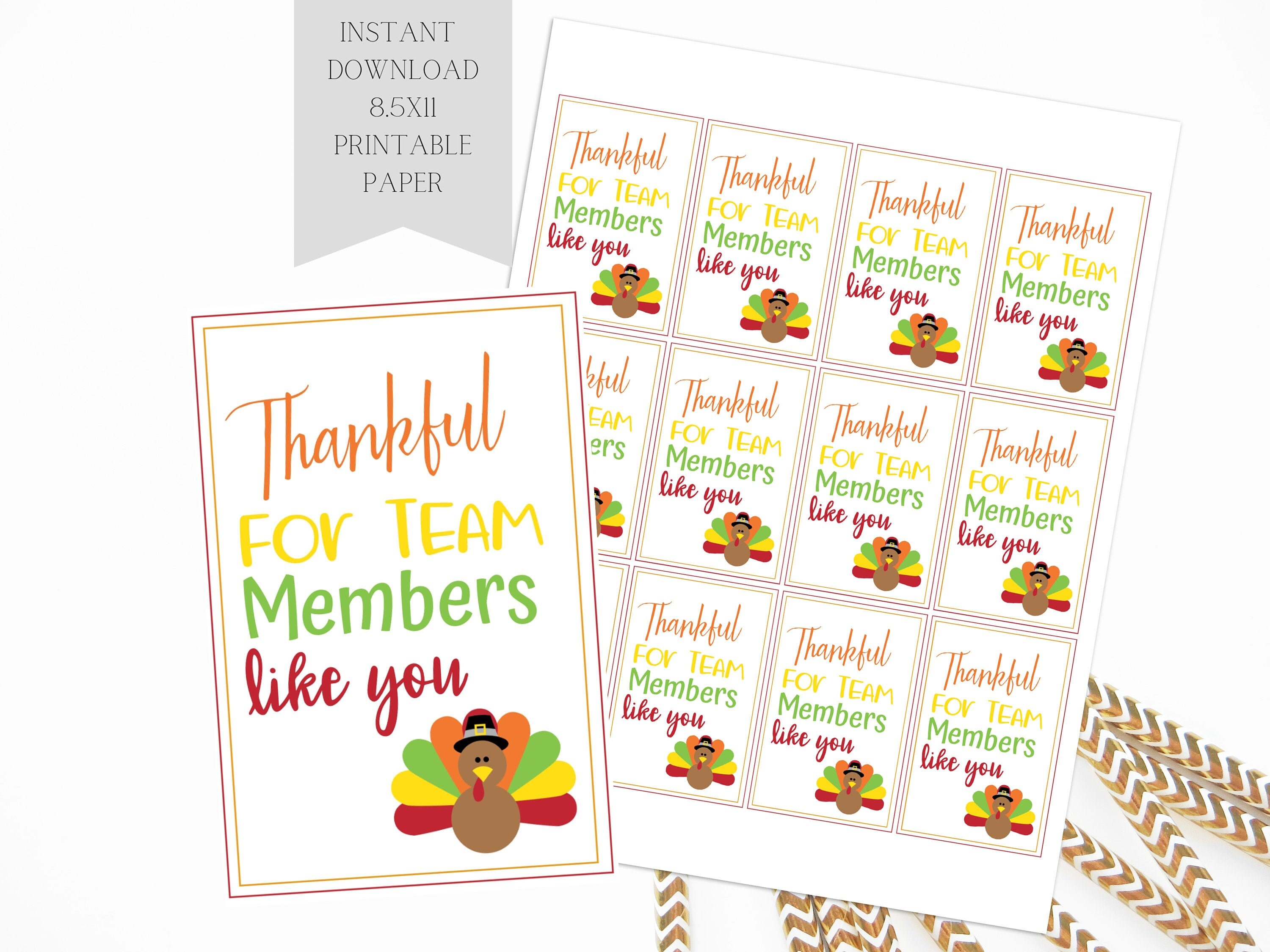 Thanksgiving Staff Teacher Appreciation Printable Tag Staff - Etsy