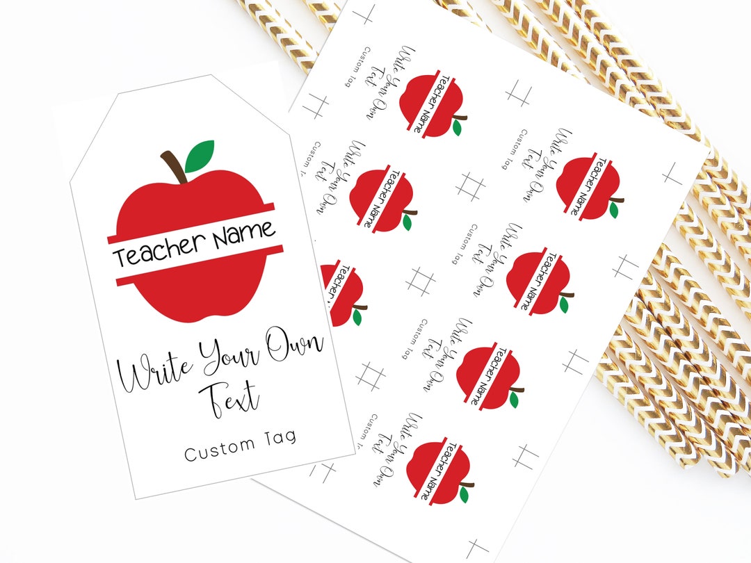 Teacher Appreciation Printable Gift Tag Student PTO Personalized Tag ...
