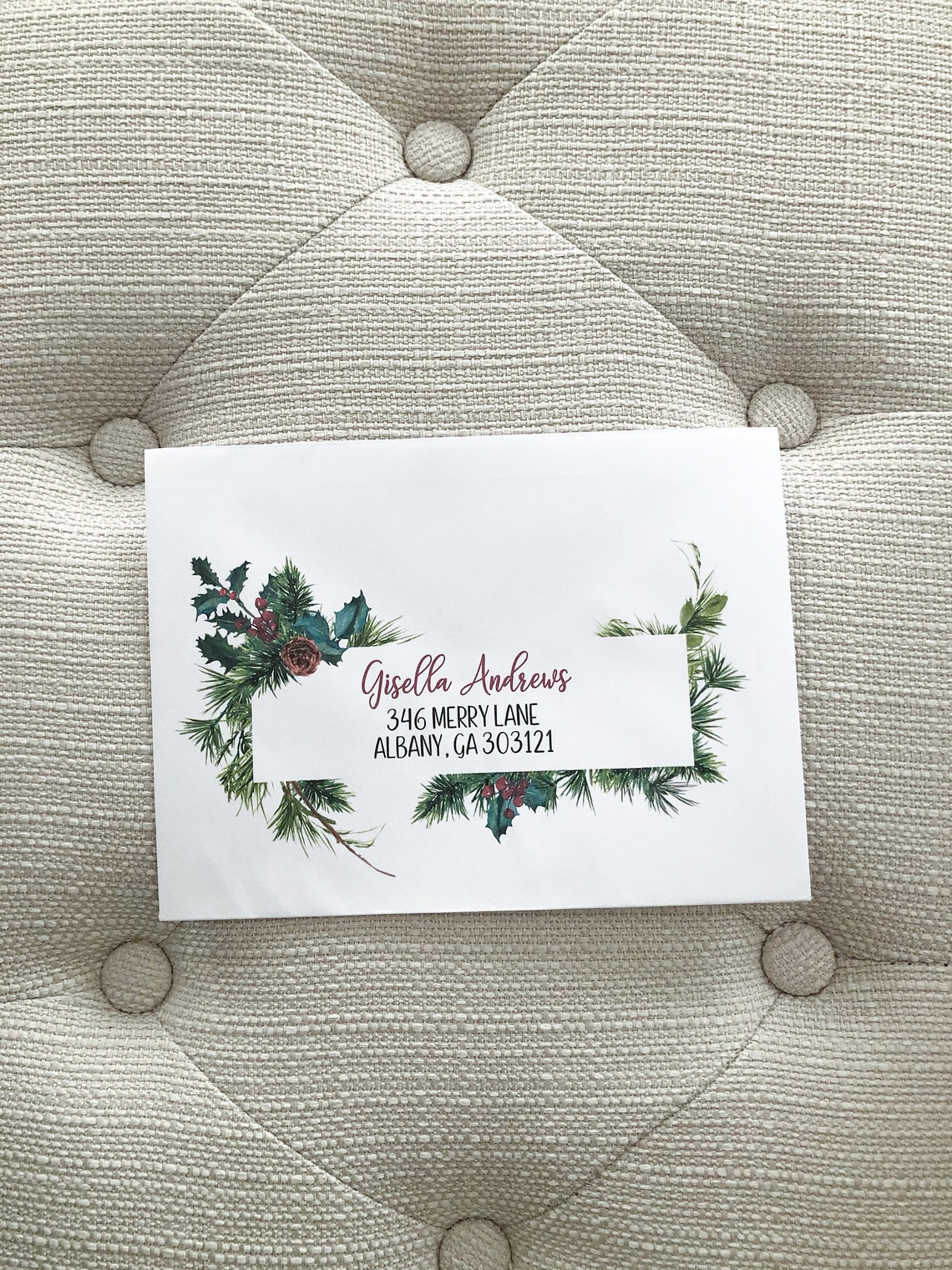 Printable Christmas Editable Address Envelope Holiday DIY | Etsy