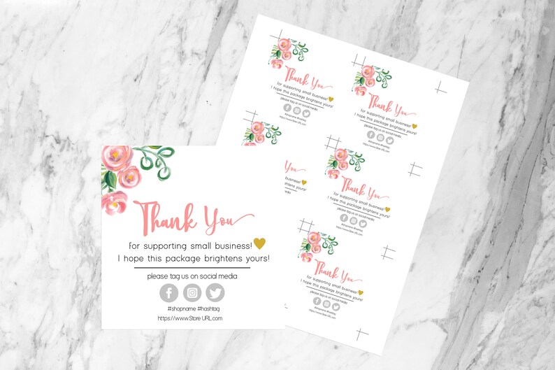 Business Thank You Insert Printables Order Inserts DIY - Etsy