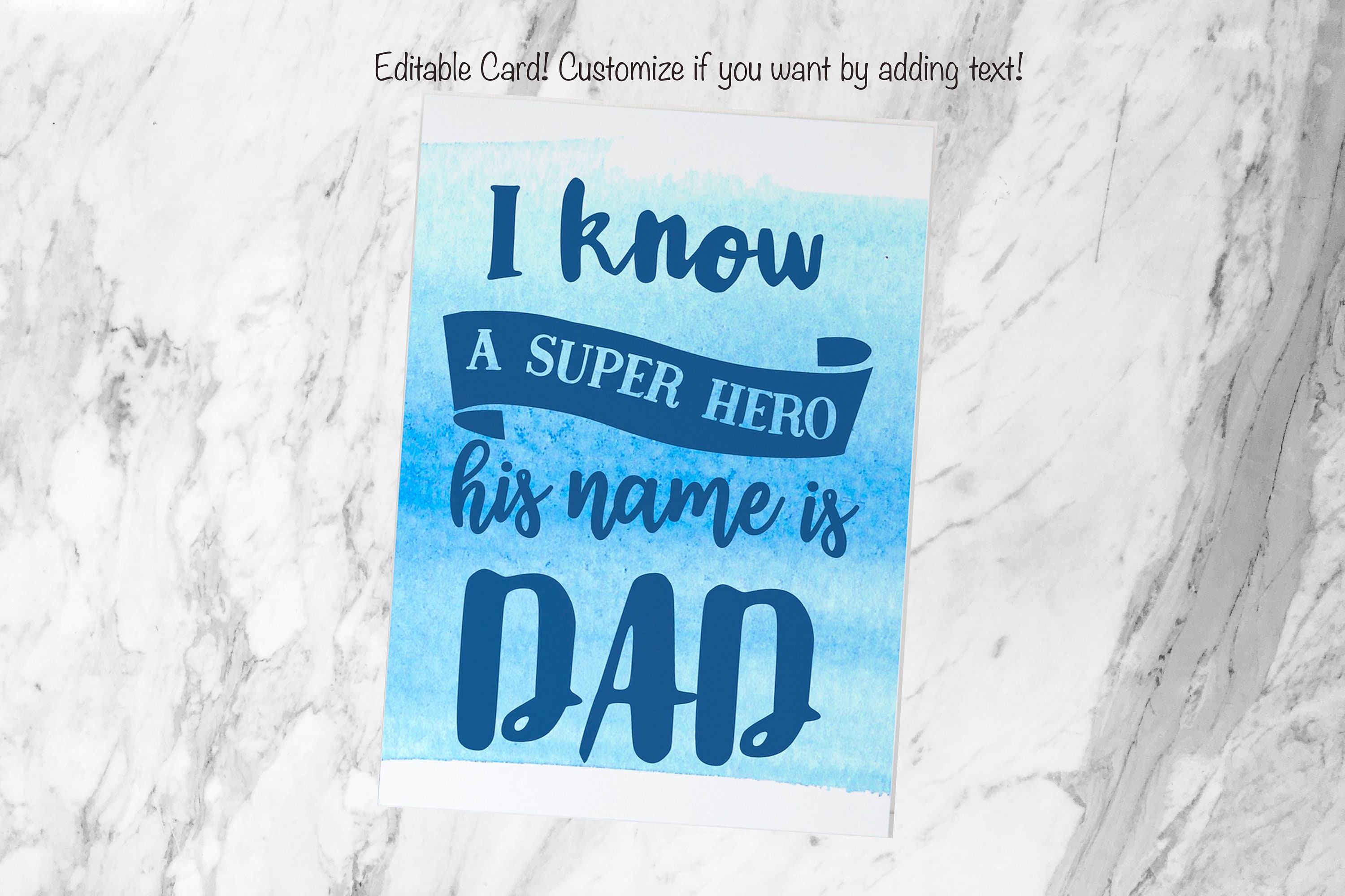 Father's Day Printable Editable Superhero Card for Father | Etsy