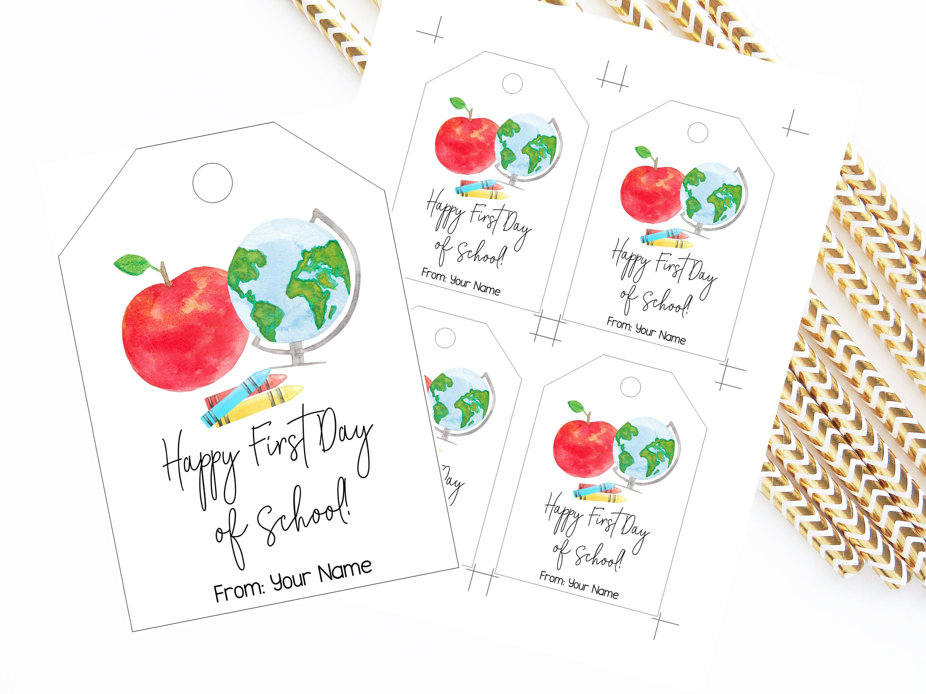 Teacher Gift Tags: Printable Back to School Labels (instant Download ...