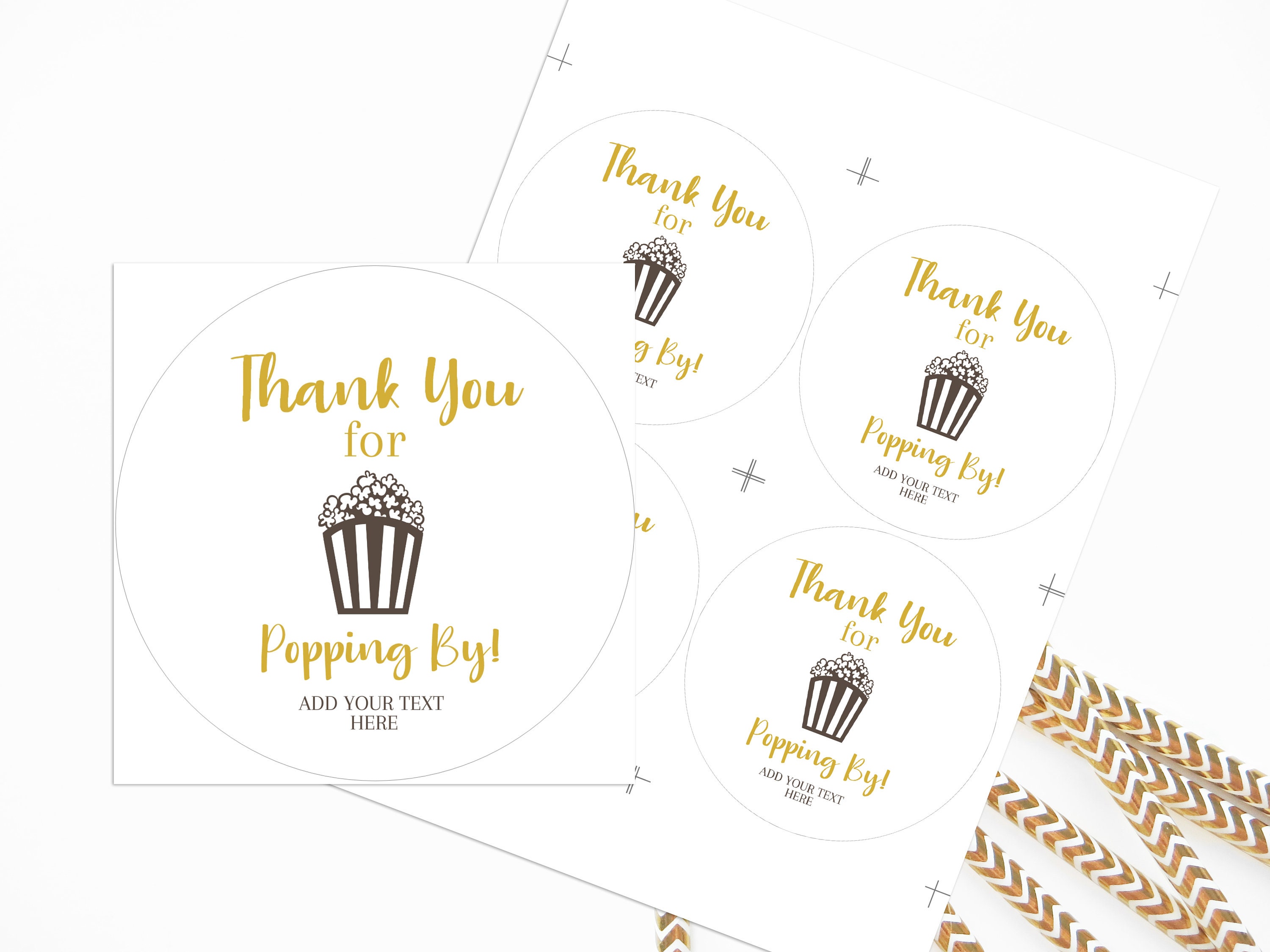 Thanks for Popping by Thank You Favor Circle Tag Printable Decoration ...