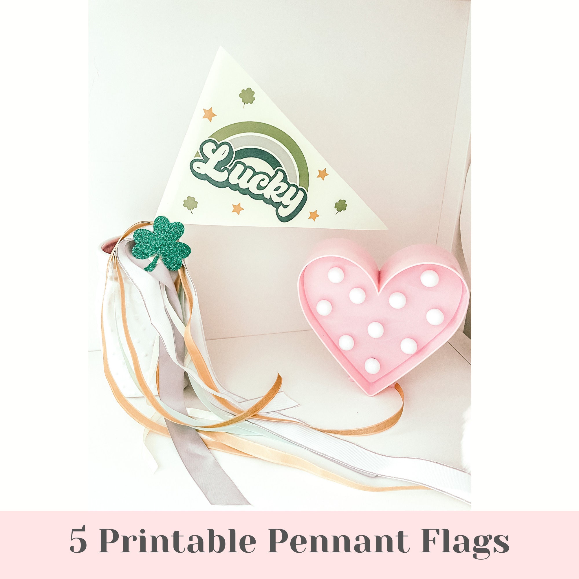 St. Patricks's Day Lucky Charm Printable Pennant flags St. | Etsy
