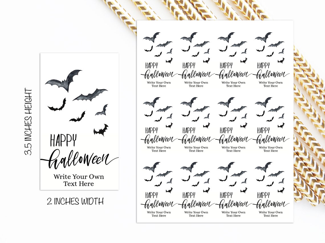 Printable Halloween Bats Gift Tag Personalized Bats Gift Tag - Etsy