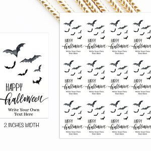 Printable Halloween Bats Gift Tag: Personalized Sticker (instant ...