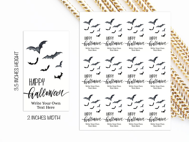Printable Halloween Bats Gift Tag Personalized Bats Gift Tag - Etsy