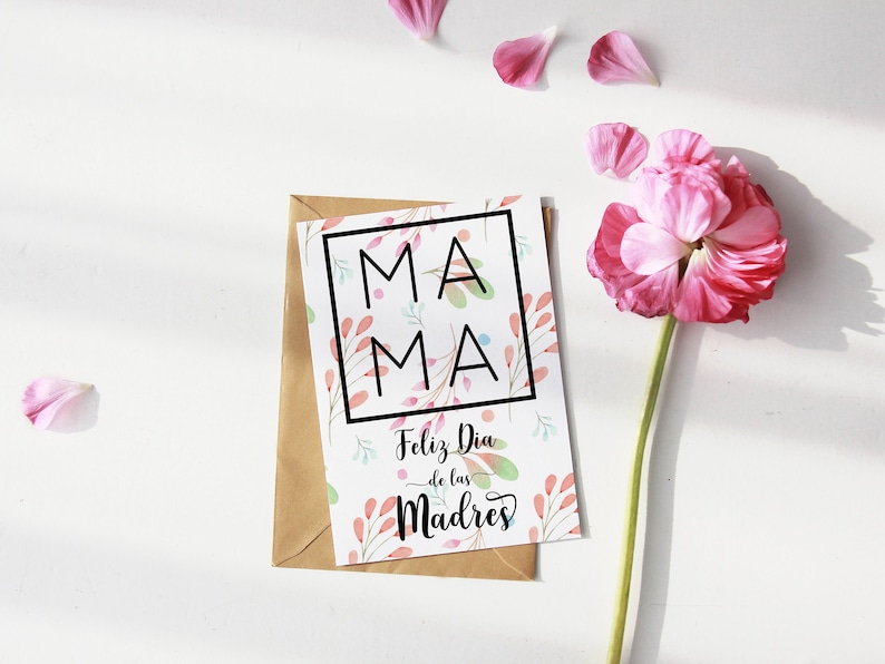 Dia De Las Madres Spanish Printable Card for Mom Greeting - Etsy