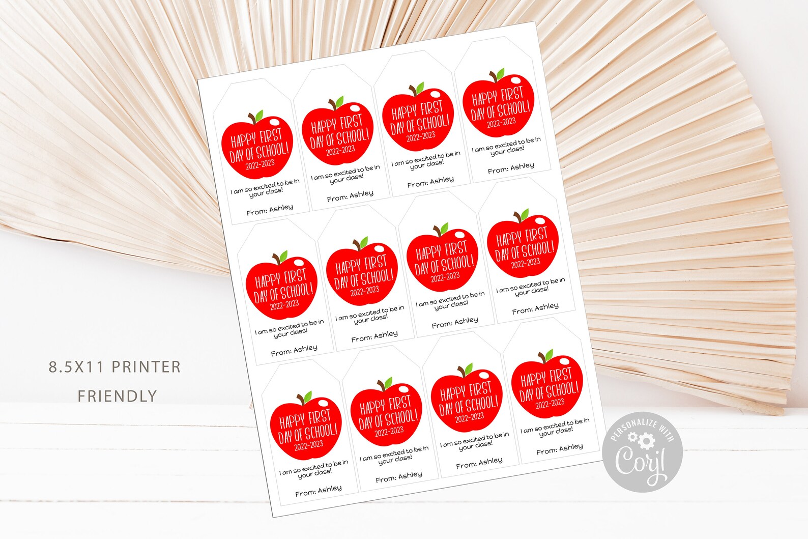 Teacher Printable Gift Tag First Day of School Student PTO - Etsy