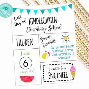 Last Day of School Kids Printable Preschool Sign Summer Sign ...