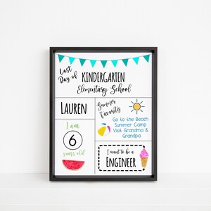 Last Day of School Kids Printable Preschool Sign Summer Sign ...