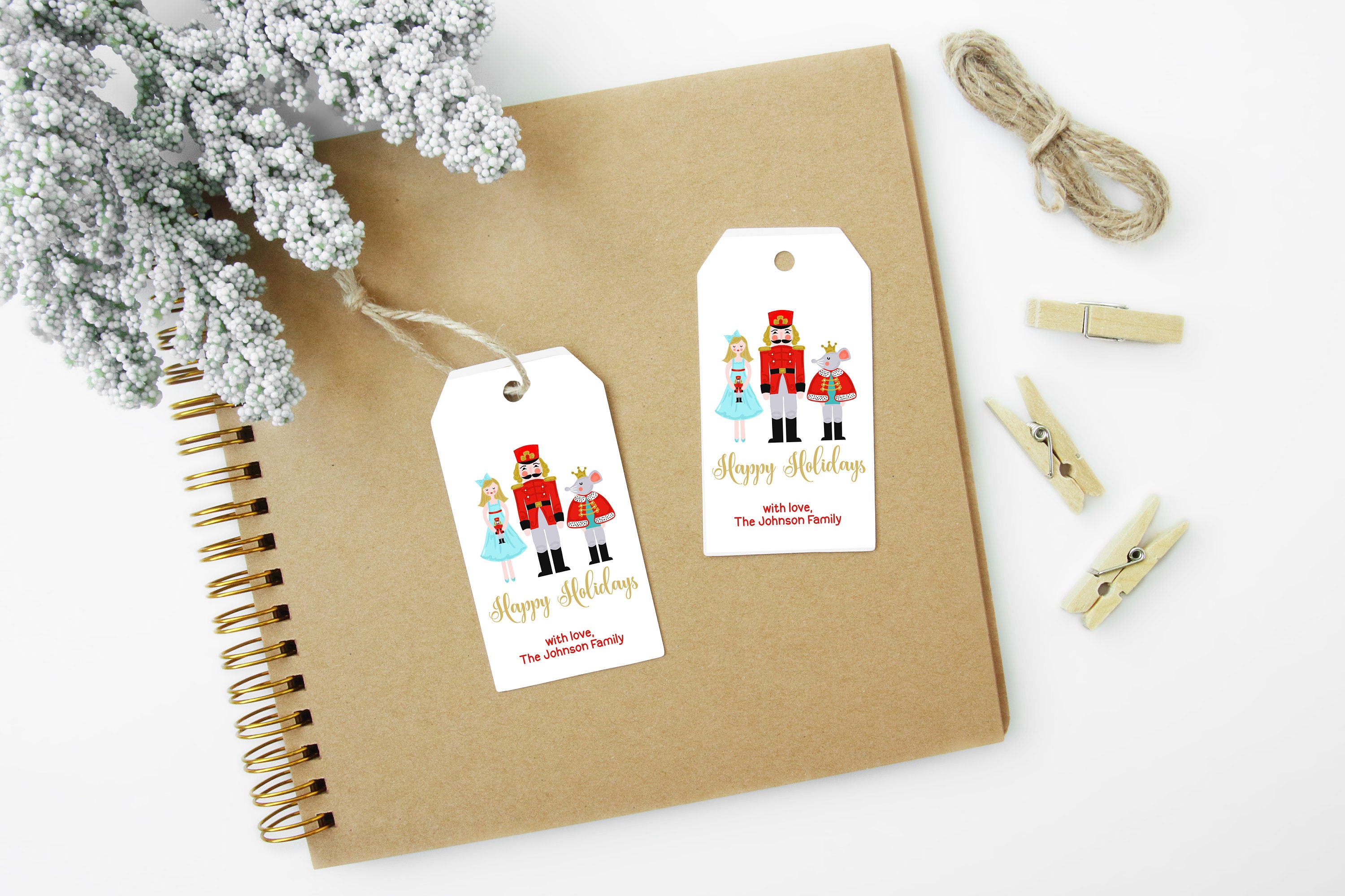 Printable Christmas Nutcracker Holiday Gift Tags XMAS Cookie | Etsy