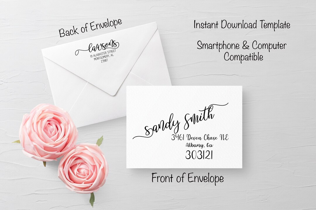 Calligraphy Address Template, Wedding Envelope, Printable, Editable DIY ...