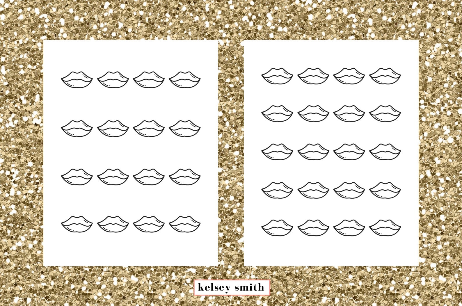 Lipstick Swatches Template Printable Chart 8.5x11 [9 Options] Lipstick ...