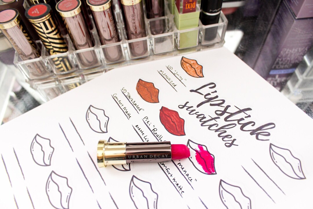 Lipstick Swatches Template Printable Chart 8.5x11 [9 Options] Lipstick ...