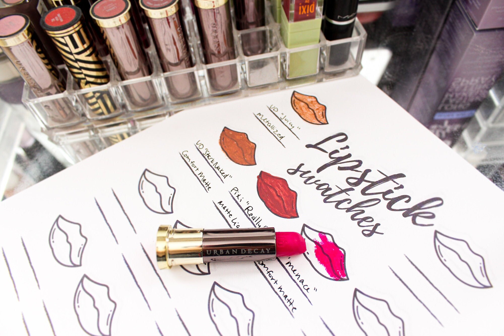 Lipstick Swatches Template Printable Chart 8.5x11 [9 Options] Lipstick ...